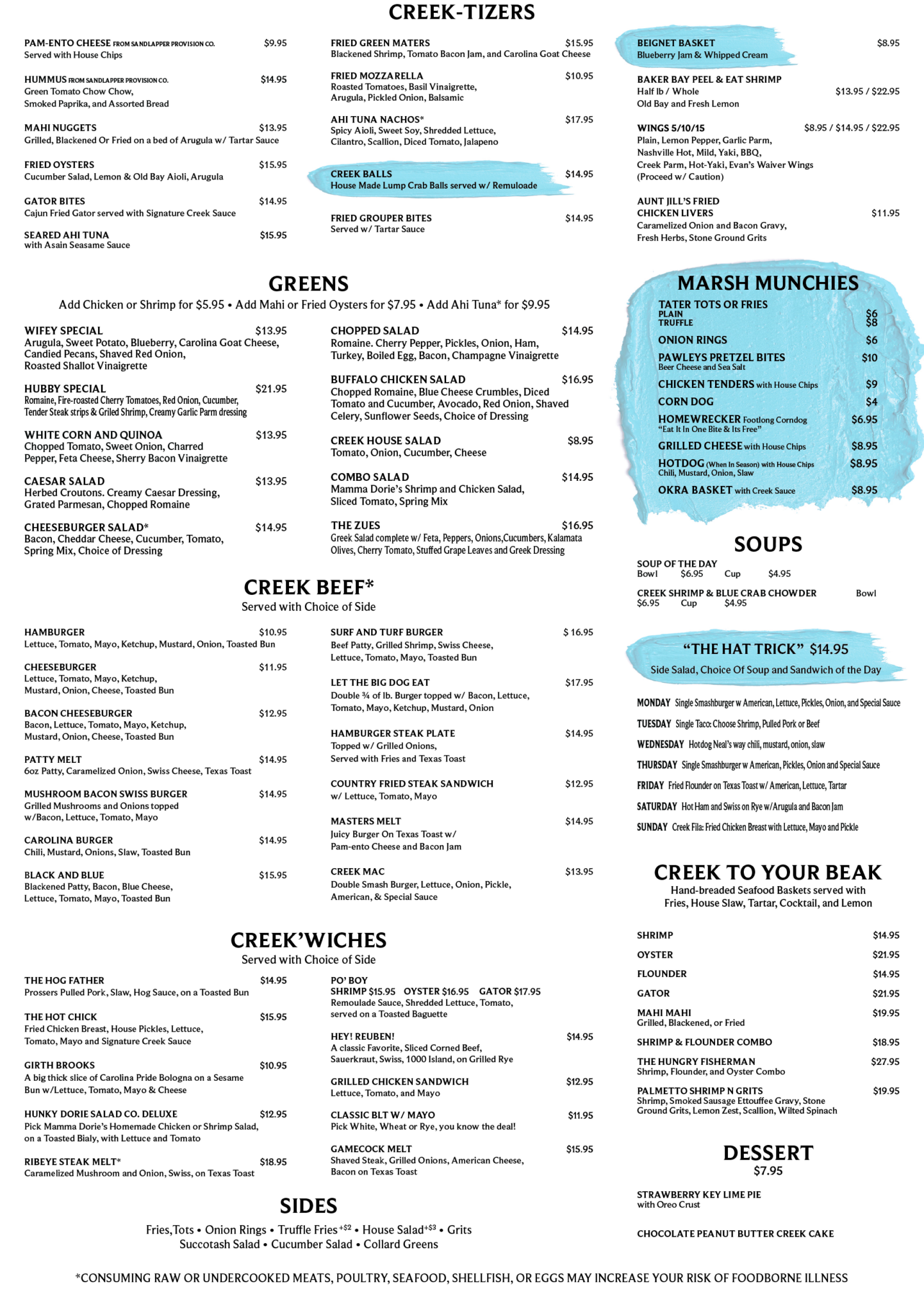 Menu – Neal's Creekhouse